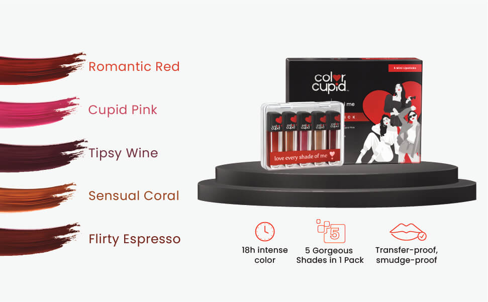 Mini Me Matte Liquid Lipstick Pack of 5 | Color Cupid